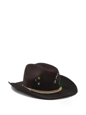 THE HAT GANG Embroidered Wool Cap - Brown