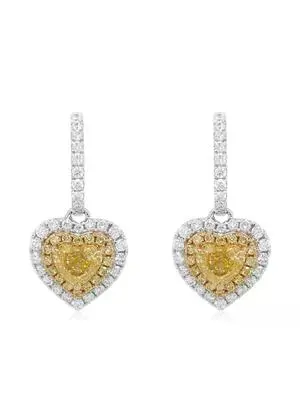 HYT JEWELRY 18k Yellow And Gold Heart Diamond Earrings - White