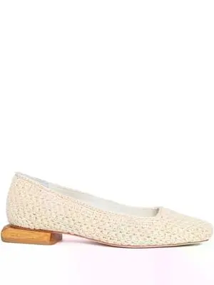 STUDIO CHOFAKIAN Crochet Square-toe Ballet Flats