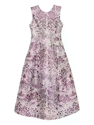 Shiatzy Chen Scape-of-curve Jacquard Midi Dress - Purple