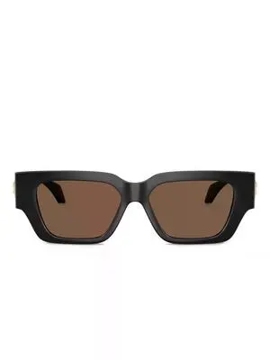 Versace Medusa-detail Rectangle-frame Sunglasses - Black