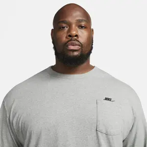 Nike Sportswear Premium Essentials Long-sleeve Pocket T-shirt - Grey