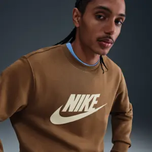 Nike Sportswear Club Graphic Fleece Crew - Brown