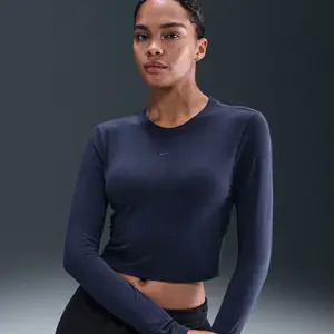 Nike Sportswear Chill Knit Slim Long-sleeve Cropped Top - Blue