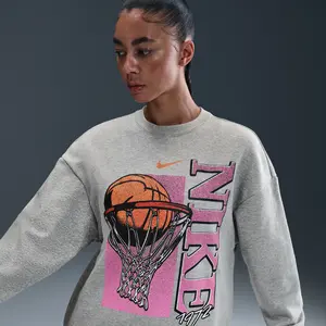 Nike Club Fleece Loose Crew - Grey