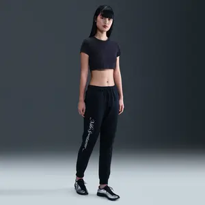 Nike Sportswear Club Fleece Mid-rise Graphic Pants - Black