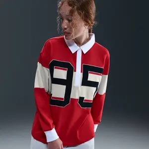 Nike Sportswear Long-sleeve Graphic Polo Top - Red