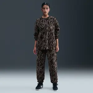 Nike Sportswear Phoenix Fleece High-waisted Oversized Printed Sweatpants - Black
