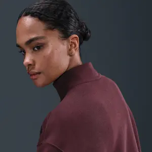 Nike Sportswear Phoenix Fleece Oversized 1/4-zip Long Sweatshirt - Red