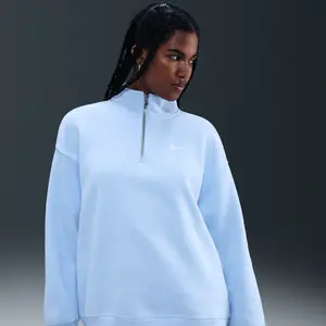 Nike Sportswear Phoenix Fleece Oversized 1/4-zip Long Sweatshirt - Blue
