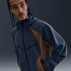 Nike Tech Dri-fit Woven Color-block Windrunner Loose Jacket - Blue