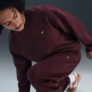 Nike Solo Swoosh Cuffed Fleece Pants - Red