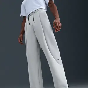 Nike Tech Color-block Open-hem Fleece Pants - Grey