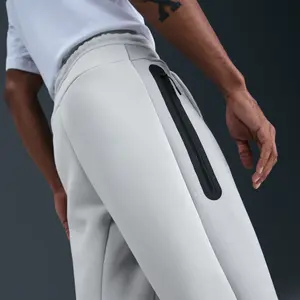 Nike Tech Color-block Open-hem Fleece Pants - Grey