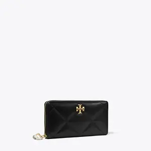 Tory Burch Kira Diamond Quilt Charm Continental Wallet - Black