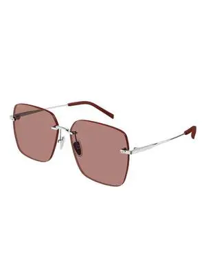 Gucci Gg1955sa Square Rimless Sunglasses - Silver