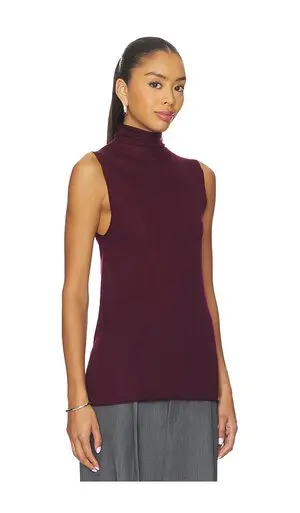EAVES Alaska Sleeveless Knit Mockneck - Currant