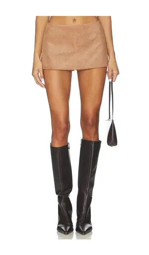 Brown Faux Suede Shorts