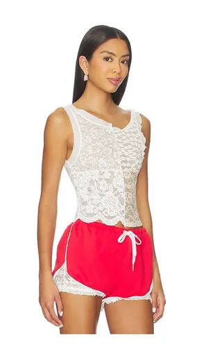 YUHAN WANG Patchwork Lace Tank Top