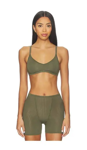 NEGATIVE UNDERWEAR Whipped Non Wire Bra In Army - Moss