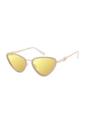 CIO Triangle Crystal Encrusted Aviator Sunglasses - One-color
