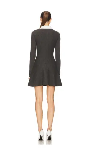 SELF-PORTRAIT Crochet Flower Collared Knit Mini Dress