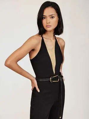 REISS Kamila Chain-detail Flared-leg Jumpsuit