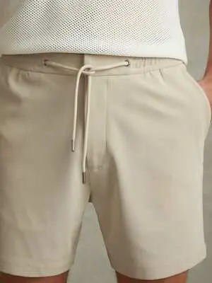 REISS Newmark Textured Drawstring Shorts