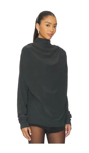 EAVES Saeunn Drape Neck Blouse - Grey