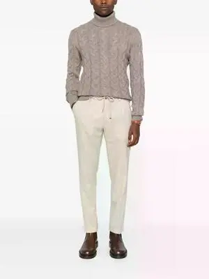 GRAN SASSO Drawstring Cuffed Trousers - Neutrals