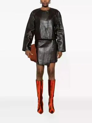 STAND STUDIO Embossed Leather Coat