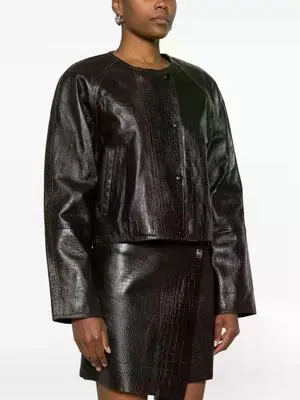 STAND STUDIO Embossed Leather Coat