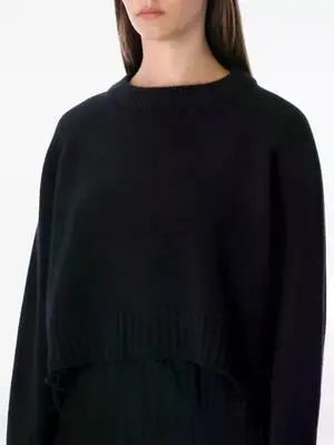 LOW CLASSIC Distressed Sweater - Black