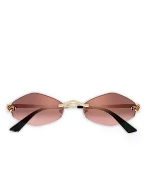 CARTIER Panthère Geometric-frame Sunglasses - Gold