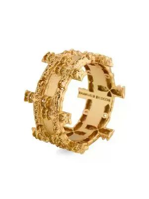 Emanuele Bicocchi Notre-dame Cross Double-band Ring - Gold