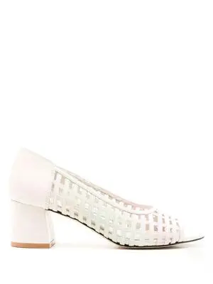 STUDIO CHOFAKIAN Open-toe Leather Pumps