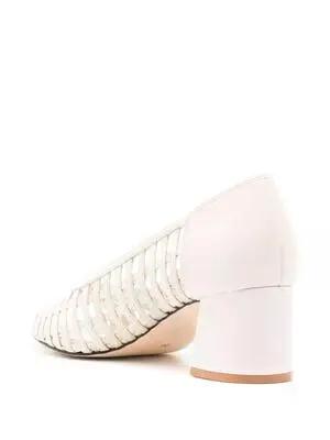 STUDIO CHOFAKIAN Open-toe Leather Pumps
