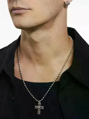 Emanuele Bicocchi Beaded Notre-dame Cross Chain Necklace