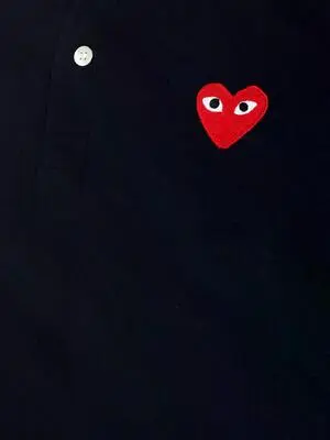 Play Comme Des Garcon Heart-patch Polo Shirt - Blue