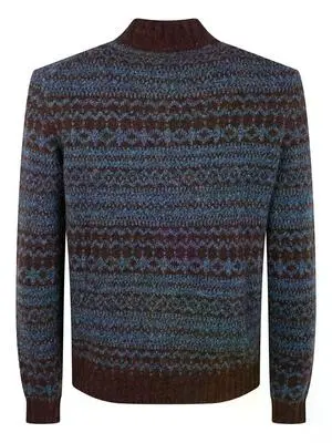 BALLANTYNE Fair-isle Jacquard Knit Cardigan