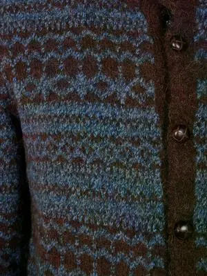 BALLANTYNE Fair-isle Jacquard Knit Cardigan