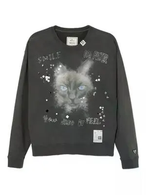 Mihara Yasuhiro Cat-print Sweatshirt - Grey