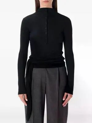 LOW CLASSIC Wrap-detail Polo Shirt