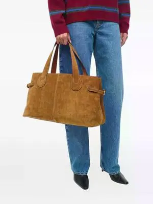 Staud Piper Suede Tote Bag - Brown