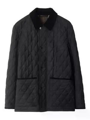 Burberry Quilted Corduroy-collar Jacket - Black