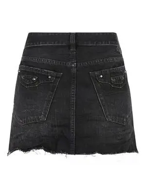 Balenciaga Frayed Denim Skirt
