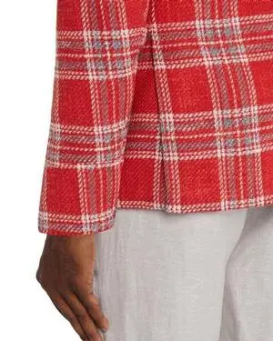 SARTORIO Wool And Silk Large Plaid Sport Coat - Red