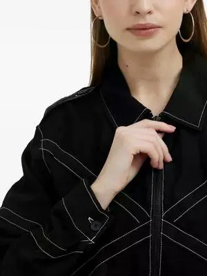 Dkny Contrast-stitch Cropped Jacket