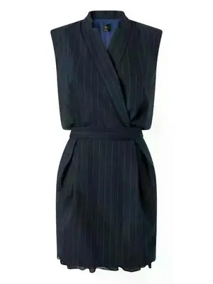 Pinko Pinstripe Wrap Mini Dress