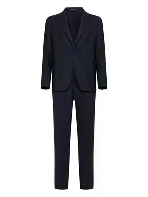 Tagliatore Peak-lapels Drawstring Suit - Blue
